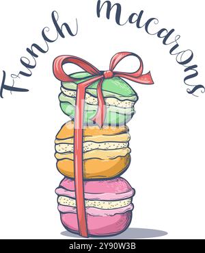 Raspberry macaroon icon cartoon vector. Cake french Stock Vector Image ...