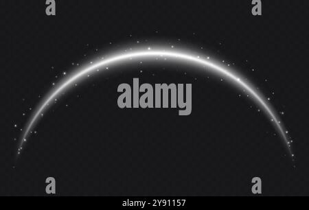 Magic arch with sparkles, glowing arc with stars. shooting star tail ...