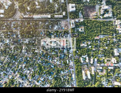 Aerial view of hotels and resorts of Tulum in Yucatan, Mexico at dawn ...