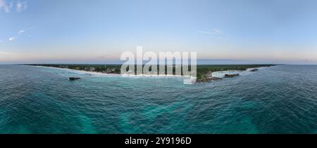 Aerial view of the sunrise of Tulum in Yucatan, Mexico at dawn Stock ...