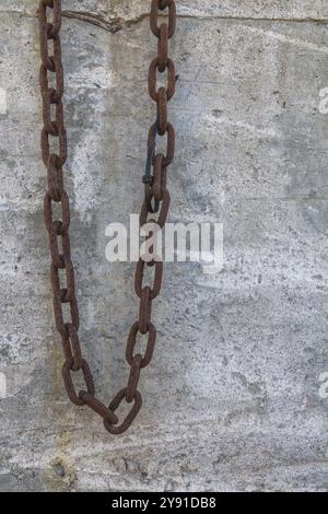 Rusty chains close up shot on a blue sky background Stock Photo - Alamy