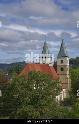 Town park and town church in Murrhardt, Swabian-Franconian Forest ...