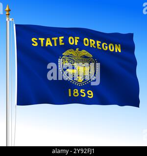 Flag of Oregon. Banner and patriotic symbol. Official colors. Flat ...