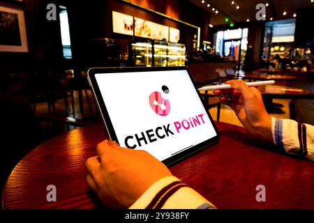 In this photo illustration, the Check Point Software Technologies logo ...