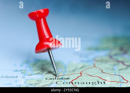 Connaught, Ireland pin on map Stock Photo - Alamy