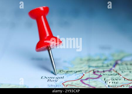 Donegal, Ireland pin on map Stock Photo - Alamy