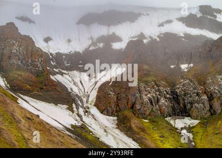 View of Cape Flora on Northbrook Island in Franz Josef Land, Russia ...