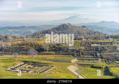Archaeological area of Morgantina, Aidone, Enna, Sicily, Italy ...