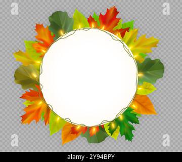 Realistic autumn leaves on a light background - Vector illustration ...