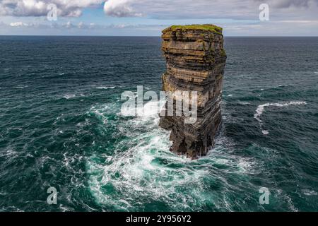 Iconic sea stacks Downpatrick Head also Dun Briste, County Mayo ...