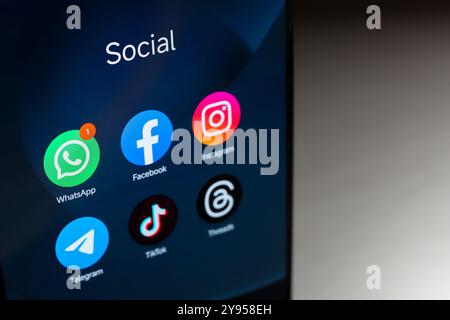 In this photo Illustration, an Instagram, Facebook, Thread, WhatsApp X ...