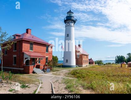 Panoramic photograph of Au Sable Lighthouse, Pictured Rocks National ...