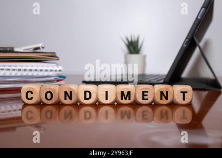 The word Paprika was created from wooden letter cubes. Gastronomy and ...