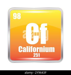 Californium symbol. Element number 98 of the Periodic Table of the ...