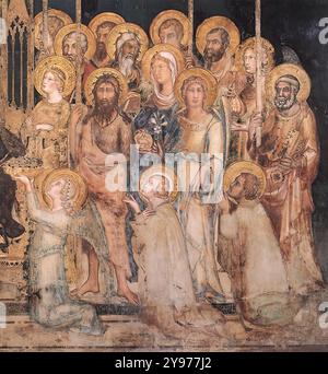 SIMONE MARTINI (b. 1280/85, Siena, d. 1344, Avignon) Maestà (Madonna with Angels and Saints ...