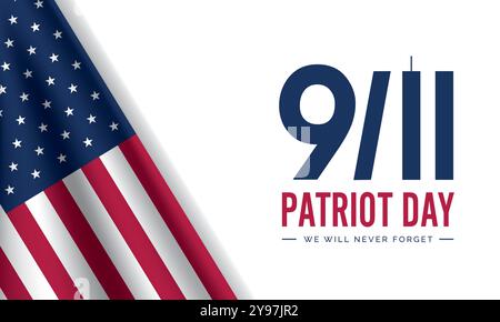 9/11 Patriot Day card with Twin Towers. USA Patriot Day banner ...