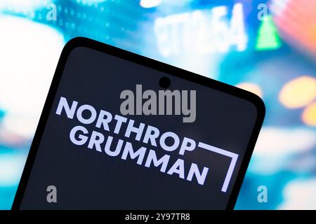 In this photo illustration, the Northrop Grumman Corporation logo is ...