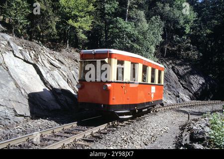 A diesel railbus on the Harz narrow gauge railway between Gernrode and ...