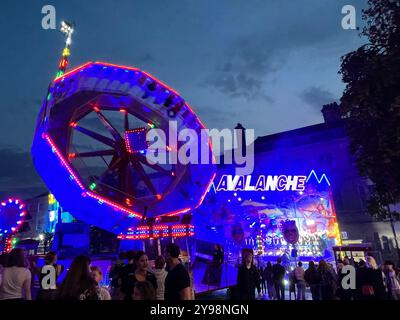Rides at Chipping Norton Mop Fair in the Cotswolds Stock Photo - Alamy