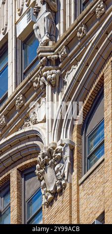 Grotesques embellish the façade of Lafayette Hall, the NYU residence ...