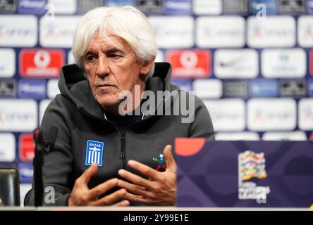 Greece manager Ivan Jovanovic during a press conference at Wembley ...