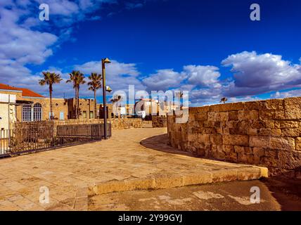 On the fortification wall in Akko, Israel, Middle East Stock Photo - Alamy