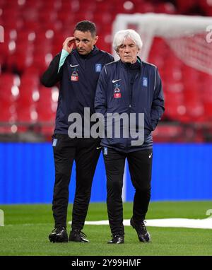 Greece manager Ivan Jovanovic (right) during a training session at ...