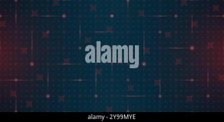 VR HUD futuristic cross shaped grid interface. Seamless intersecting ...