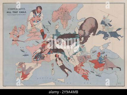 Satirical map of Europe, 1914 Stock Photo - Alamy