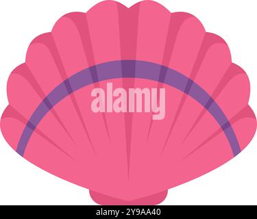 Cartoon illustration of a purple scallop shell holding a big white ...