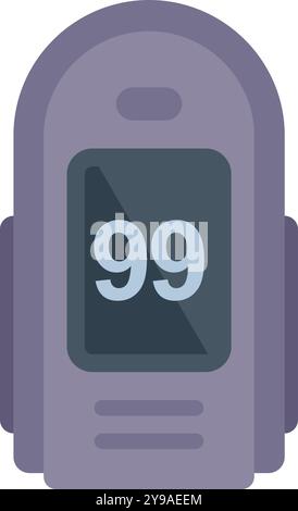 Illustration of a finger pulse oximeter showing spo2 level at 94 ...
