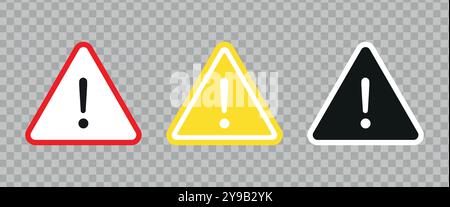 Caution signs set. Exclamation mark Stock Vector Image & Art - Alamy