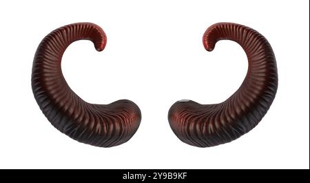 Long demon horns isolated on white background Stock Photo - Alamy