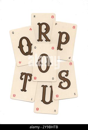 Alphabet playing cards, isolated on a white background Stock Photo - Alamy