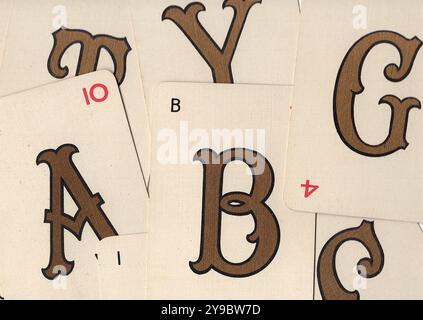 Alphabet playing cards, isolated on a white background Stock Photo - Alamy