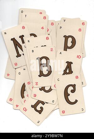 Alphabet playing cards, isolated on a white background Stock Photo - Alamy