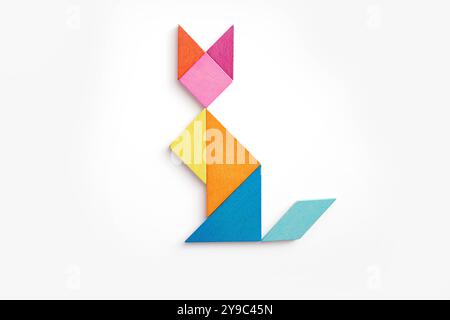 Tangram figure puzzle Stock Photo - Alamy