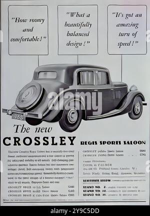 Crossley Regis (1935) - Vintage press car advertising Stock Photo - Alamy