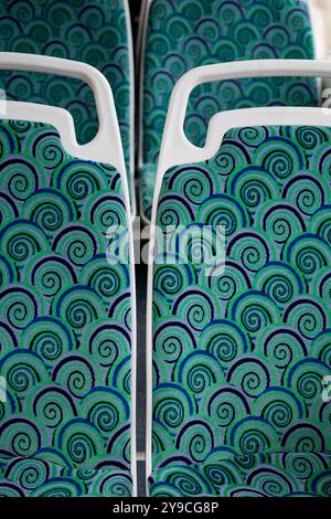 Bus interior with comfortable seats without people Stock Photo - Alamy