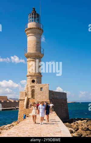 View of Chania lighthouse, Greece Stock Photo - Alamy
