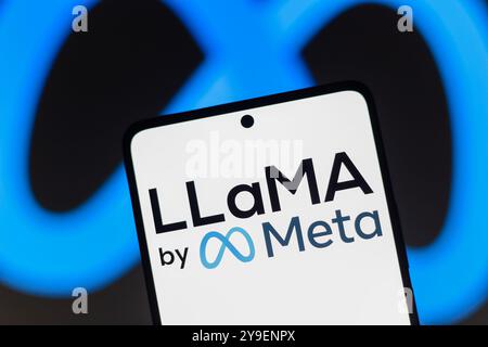 In this photo illustration a Meta logo seen displayed on a smartphone ...