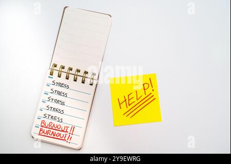 Calendar with days of the week, and the words stress and burnout ...