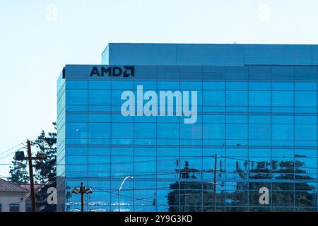 Santa Clara, USA. 30th Sep, 2024. The AMC logo can be seen on one of ...