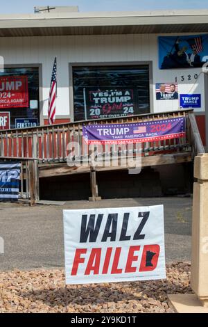 Red Wing, Minnesota. Walz failed sign in front of the GOP headquarters ...