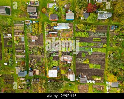 Aerial view of Inverleith allotments Edinburgh, Scotland, UK Stock ...