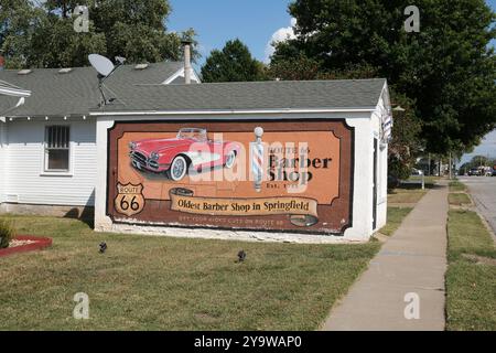 The oldest barber shop in Springfield, Missouri on Route 66 Stock Photo ...