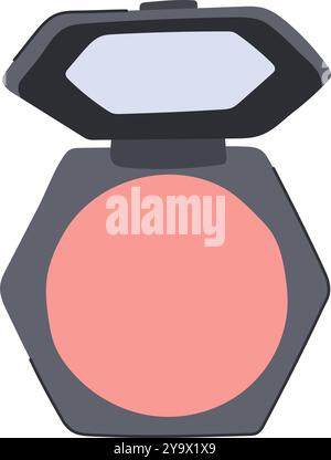 matte blush compact cartoon vector illustration Stock Vector Image ...