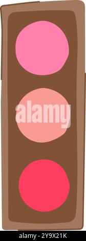 matte blush compact cartoon vector illustration Stock Vector Image ...