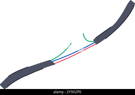 splice broken cable cartoon vector illustration Stock Vector Image ...