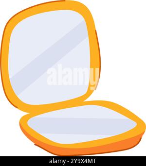 purse compact mirror cartoon vector illustration Stock Vector Image ...